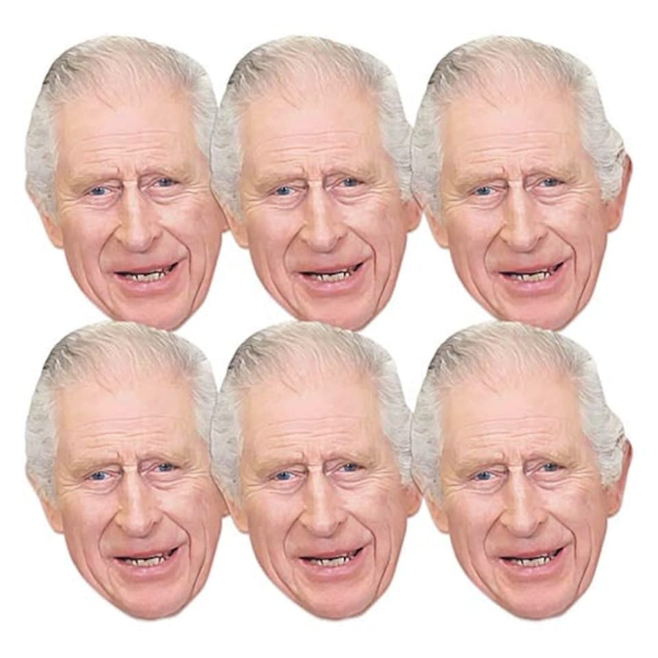 King Charles lll Cardboard Face Masks - Pack of 6 - Tesco Groceries
