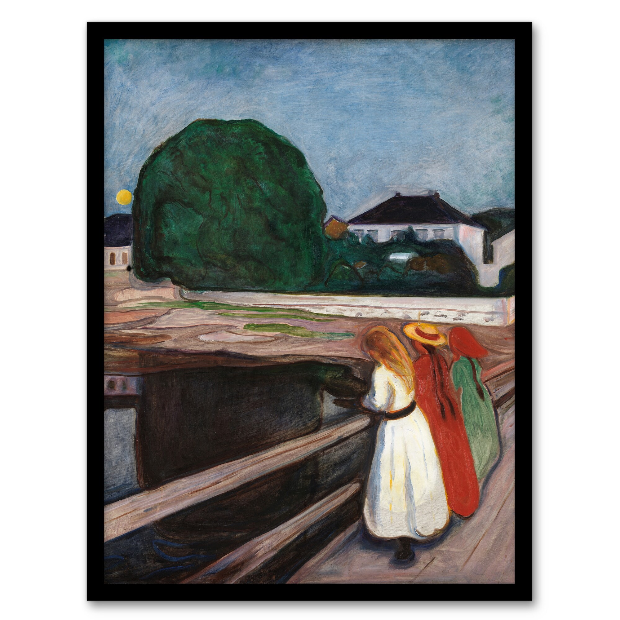 Edvard Munch Framed Wall Art Print Young Girls on the Bridge Home Décor ...
