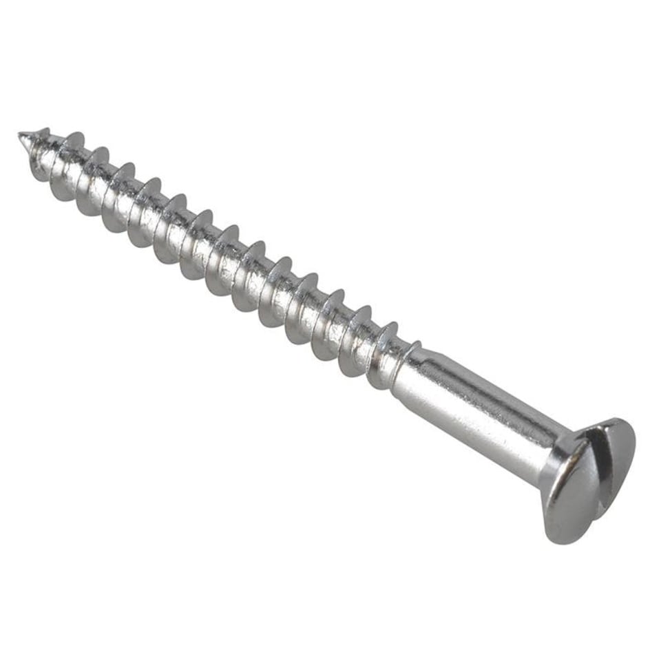 Forgefix Multi-purpose Screw Sl Raised Head Chrome Plated 4.0 X 40mm ...