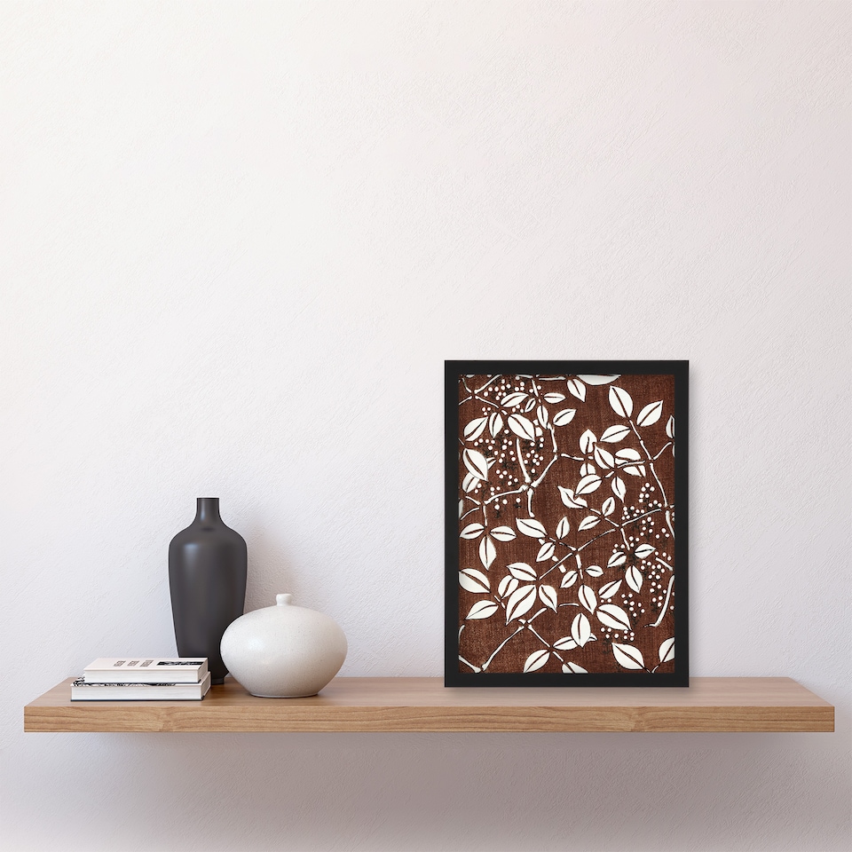Shin Bijutsukai Framed Wall Art Print Tree Branch and Leaf Pattern Home ...