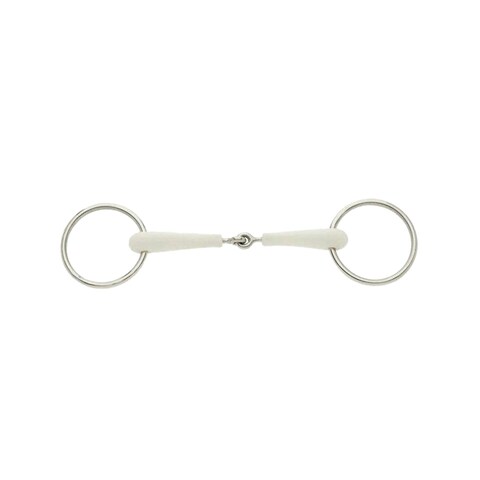Lorina Flexi Single Jointed Loose Ring Snaffle - Silver/White - 5.5in ...