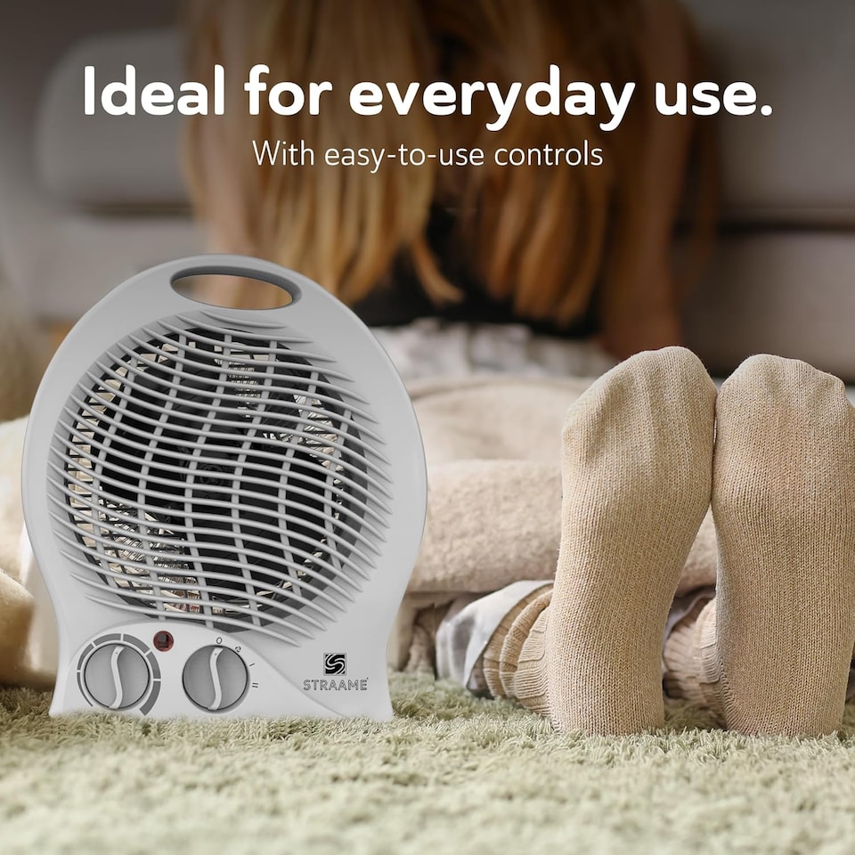Straame Upright Fan Heater – 2000W Portable Electric Heater with ...