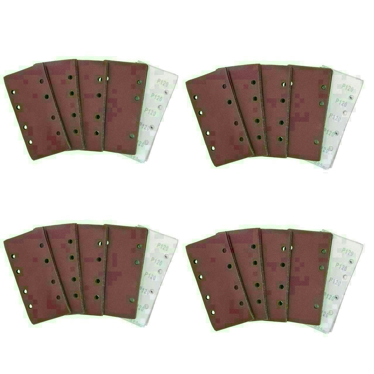 Hook + Loop 1/3 Sheet Sanding Sander Sandpaper Pads 120 Grit 200 Pack ...