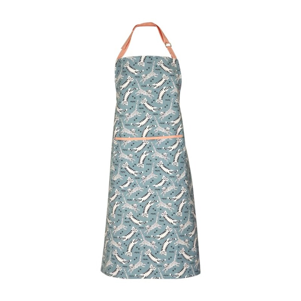 Meow Recycled Cotton Adult Apron - Blue - Tesco Groceries