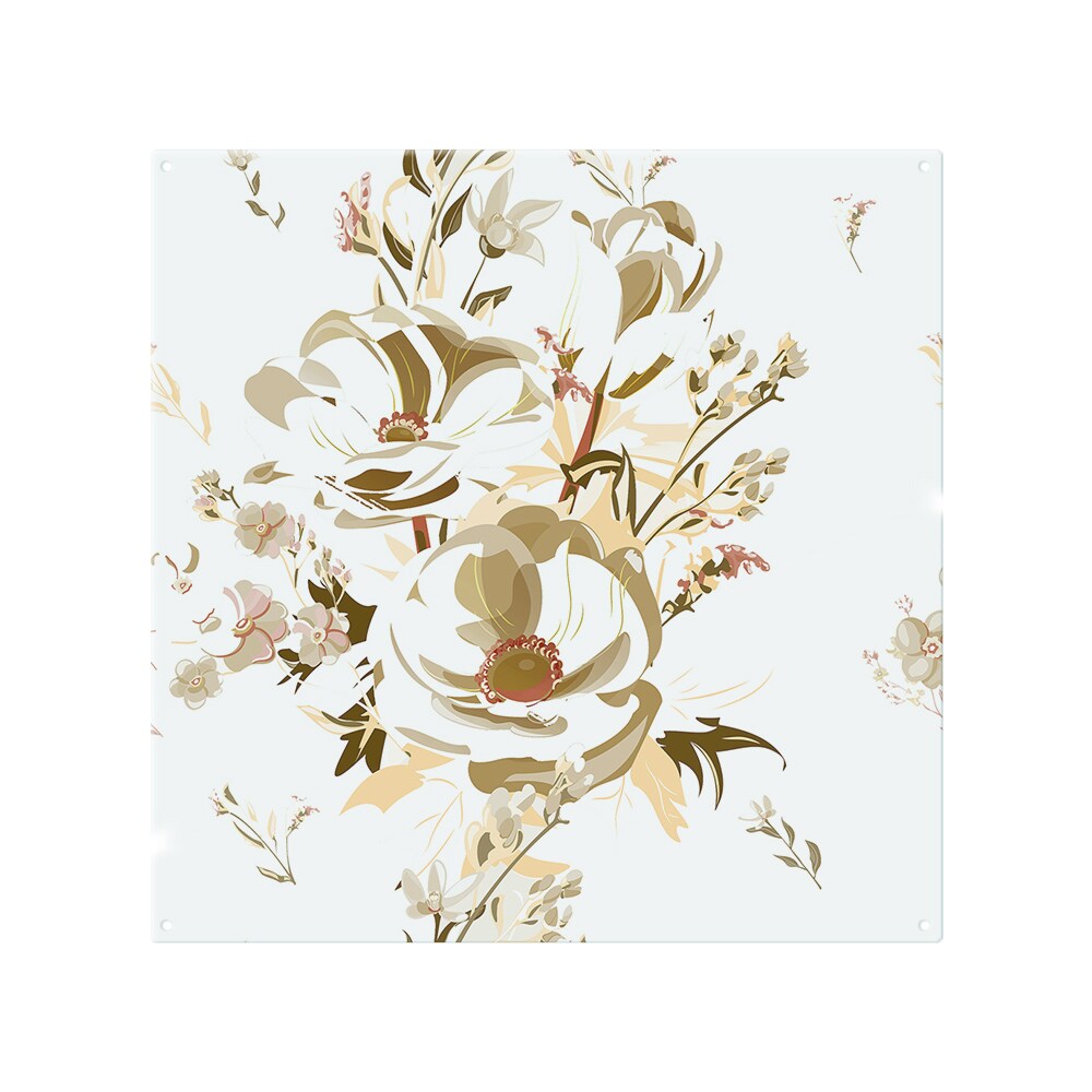 Golden Flower Print Splash Back | White - Tesco Groceries