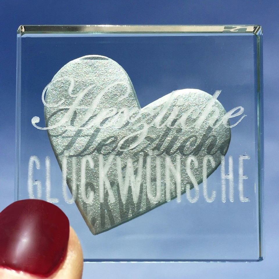 Spaceform Miniature Token Silver Heart Herzliche GlÃ¼ckwÃ¼nsche (GERMAN ...