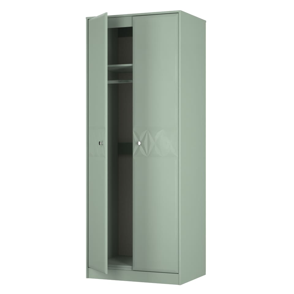 Memphis Tall Double Wardrobe in Reed Green (Ready Assembled) | Green ...