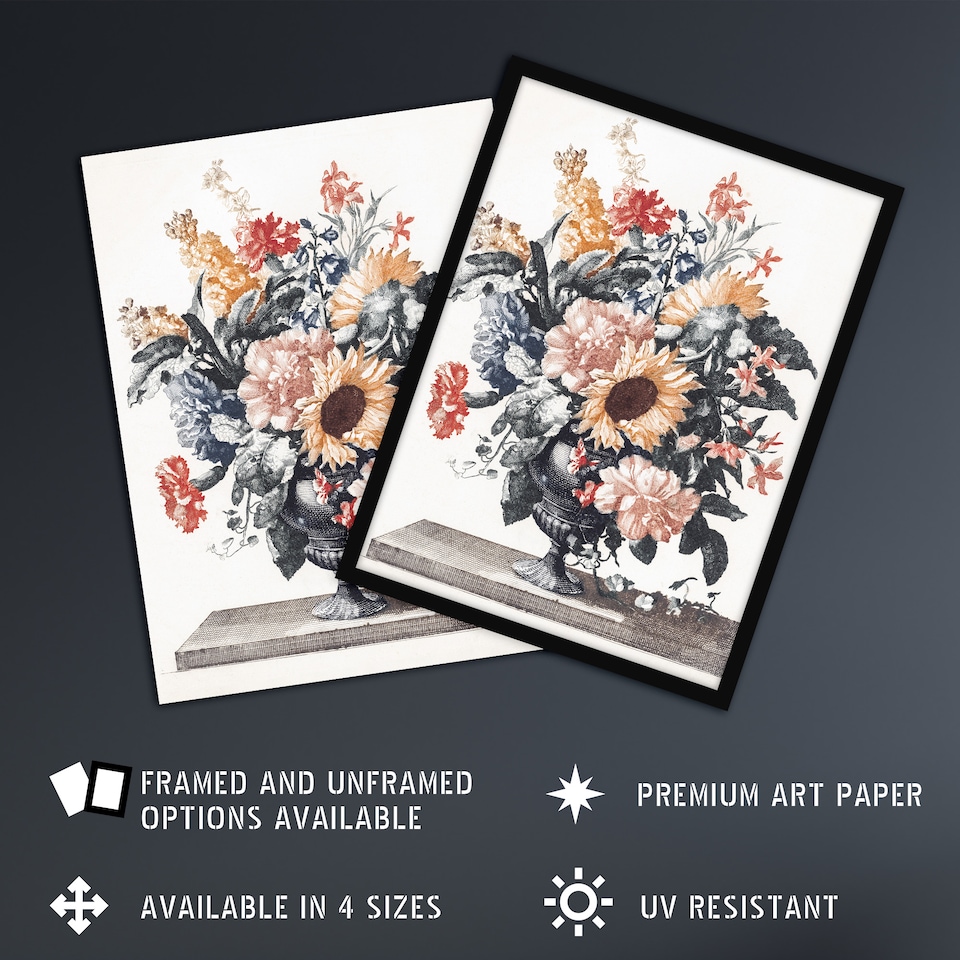 Stone Vase Bouquet With Sunflowers Teyler Huge Wall Art Poster Print ...