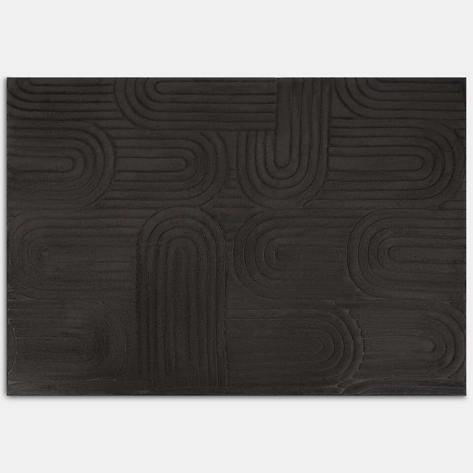 OHS Tufted Arches Rug Soft Floor Carpet Non Slip Area Mat | Black ...