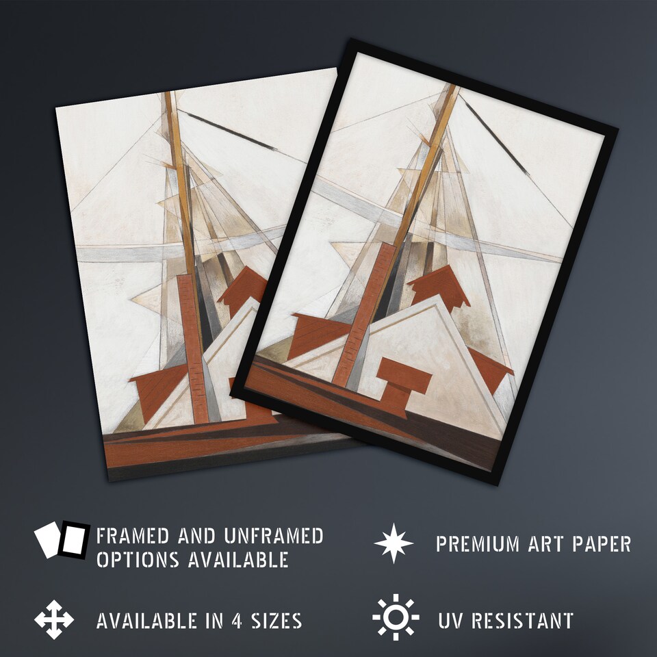 Sailboat Masts Cubist Painting Demuth Huge Wall Art Print 18X24 In ...