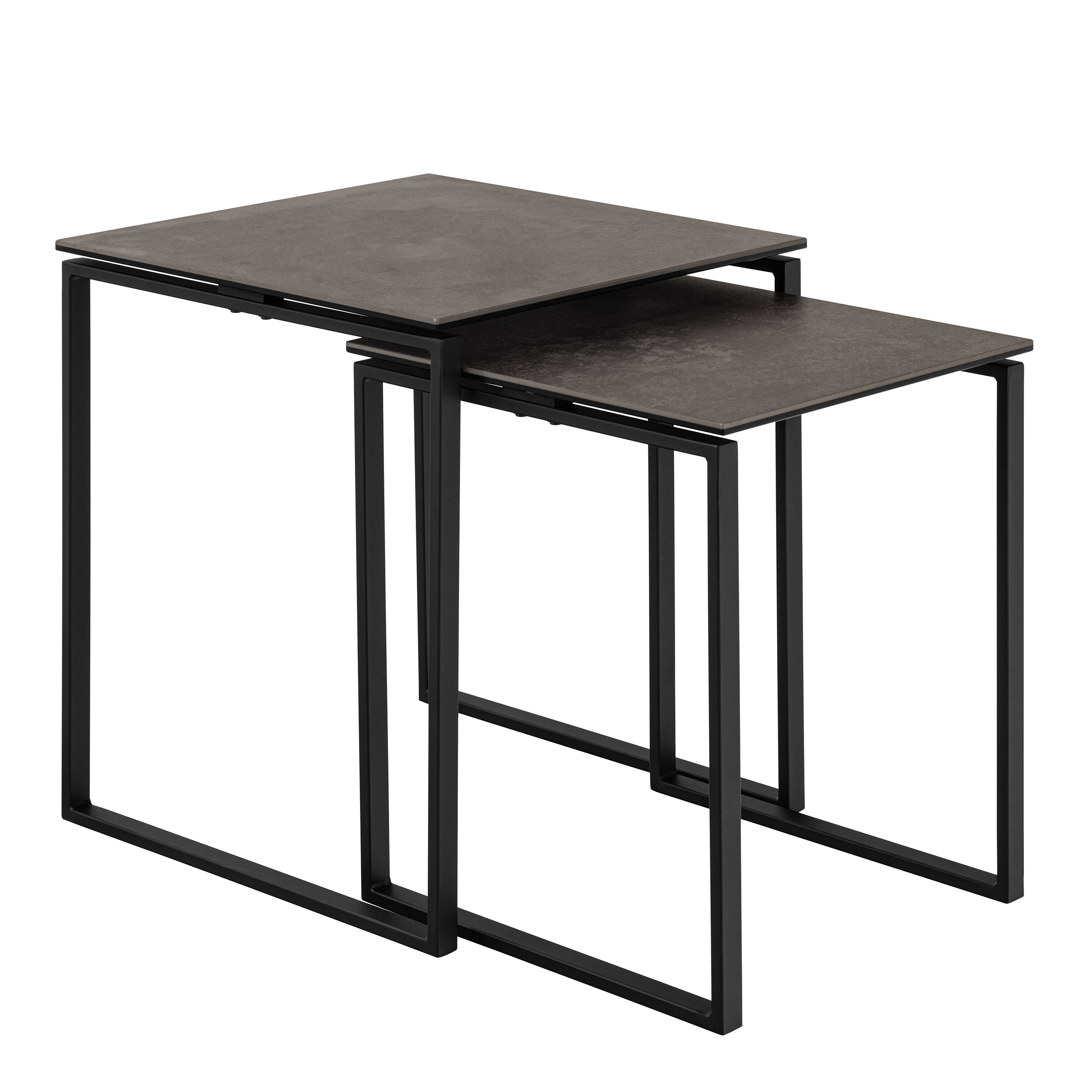 Katrine Square Coffee Table Set in Ceramic Black - Tesco Groceries