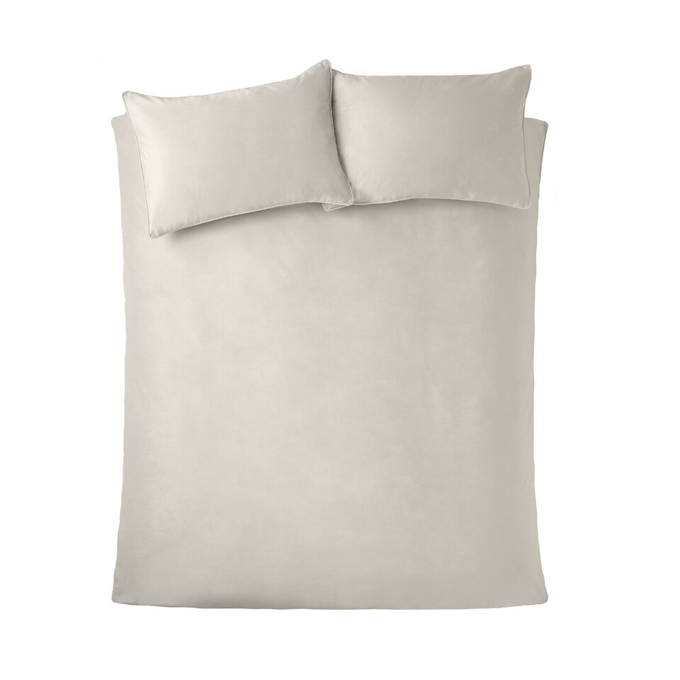Kingsley Soft Matt Velvet Duvet Cover Set | Cream | Double - Tesco ...