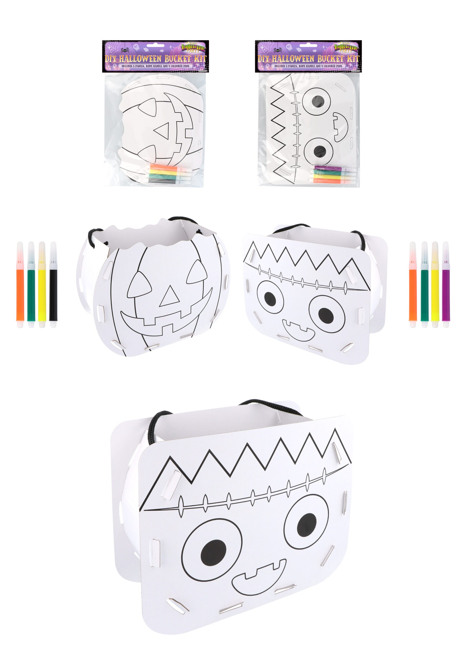 DIY Halloween Bucket Set with 4 Colouring Pens - Tesco Groceries