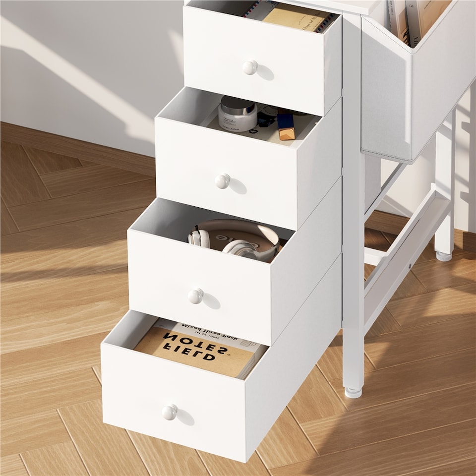 Yaheetech 140 cm L-shaped Computer Desk with Charging Station-White ...