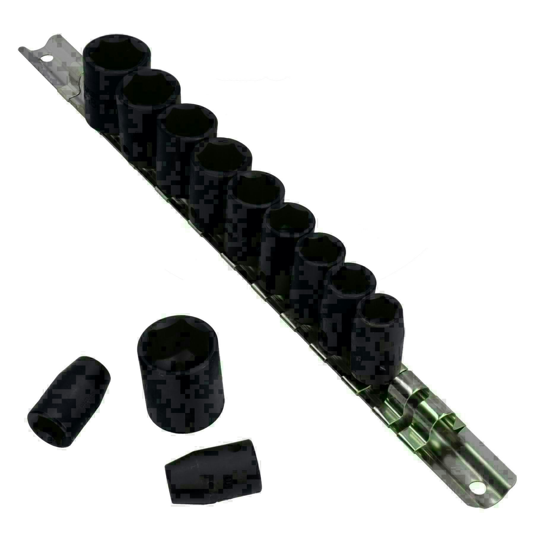 3/8in Drive Shallow Metric MM Impact Sockets 8mm - 19mm 6 Sided 12pc ...