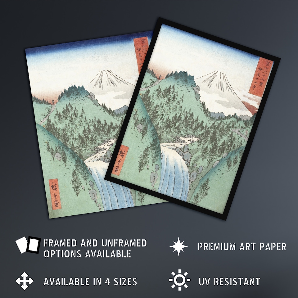 The Mountains Of Izu Province Japanese Wall Art Print Hiroshige 18x24 ...