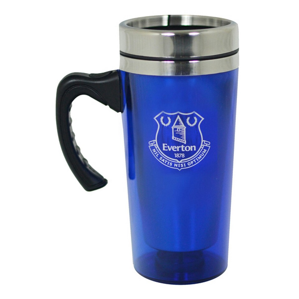 Everton FC Official Football Crest Aluminium Travel Mug - Blue - One ...
