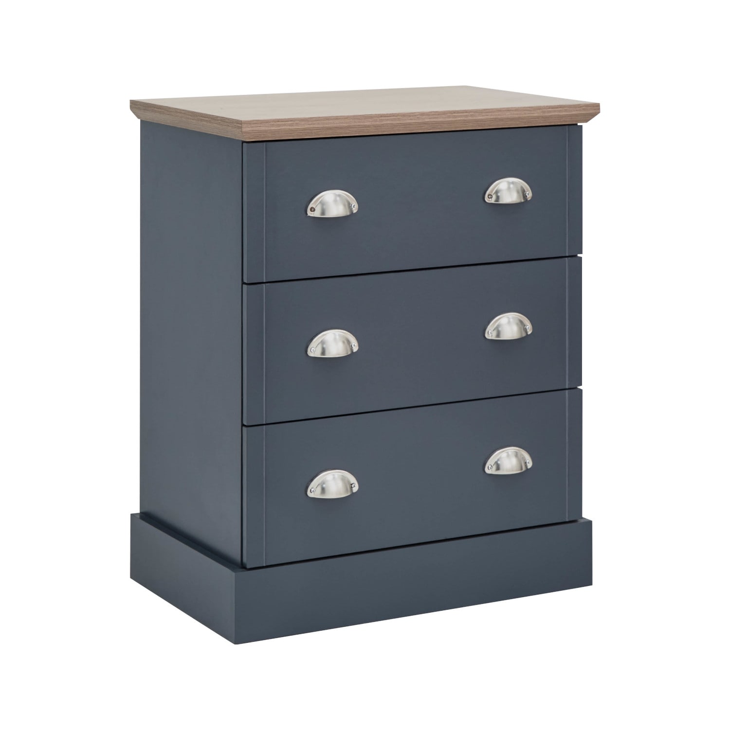 Kendal 3 Drawer Chest | Blue | Slate Blue - Tesco Groceries