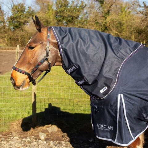 Gallop Equestrian Trojan Duraproof Lightweight Neck Cover | Blue | Size ...