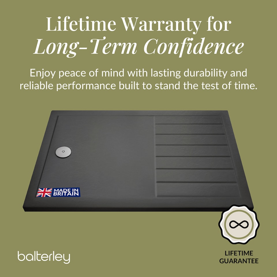 Premium Walk In Shower Tray Slate Grey 1700mm x 700mm | Grey | Slate ...