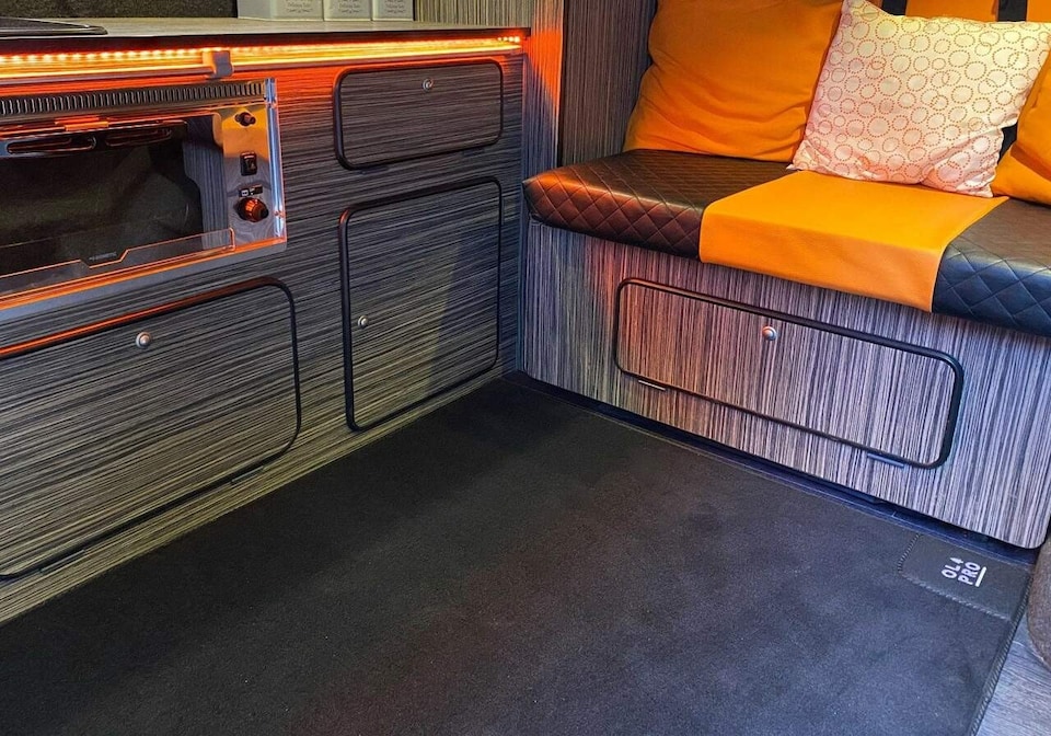 Black Rear Campervan Living Area Carpet - 1000mm x 1200mm - Tesco Groceries