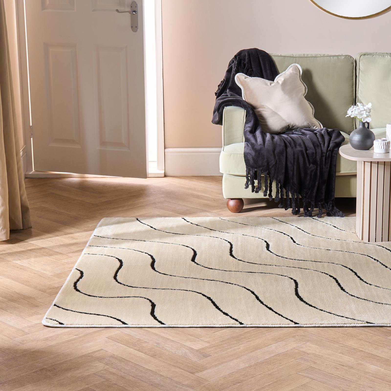 OHS Tufted Contour Rug Soft Floor Carpet Non Slip Area Mat - 120 x ...