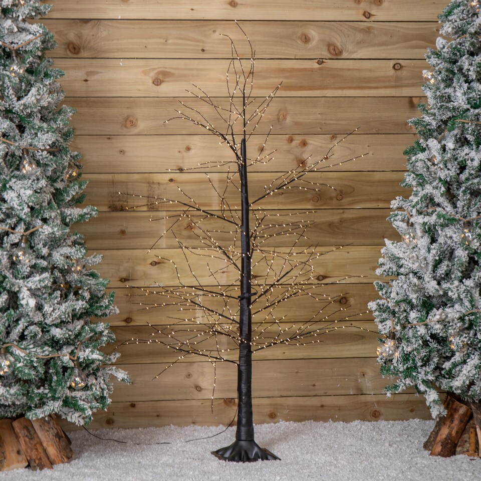 5ft (1.5m) Tall Light up Black Micro Dot Christmas Tree with 800 Warm ...