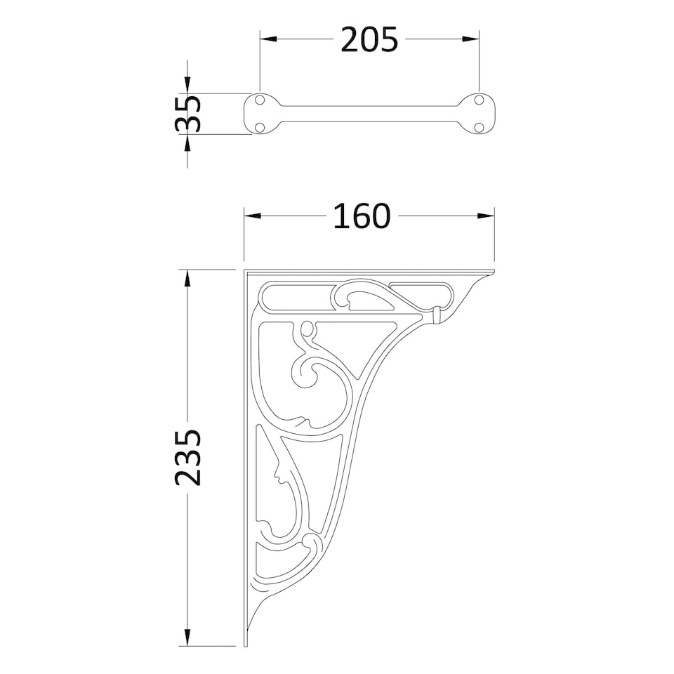 Balterley Traditional Ceramic Accessories Ornate Cistern Brackets ...