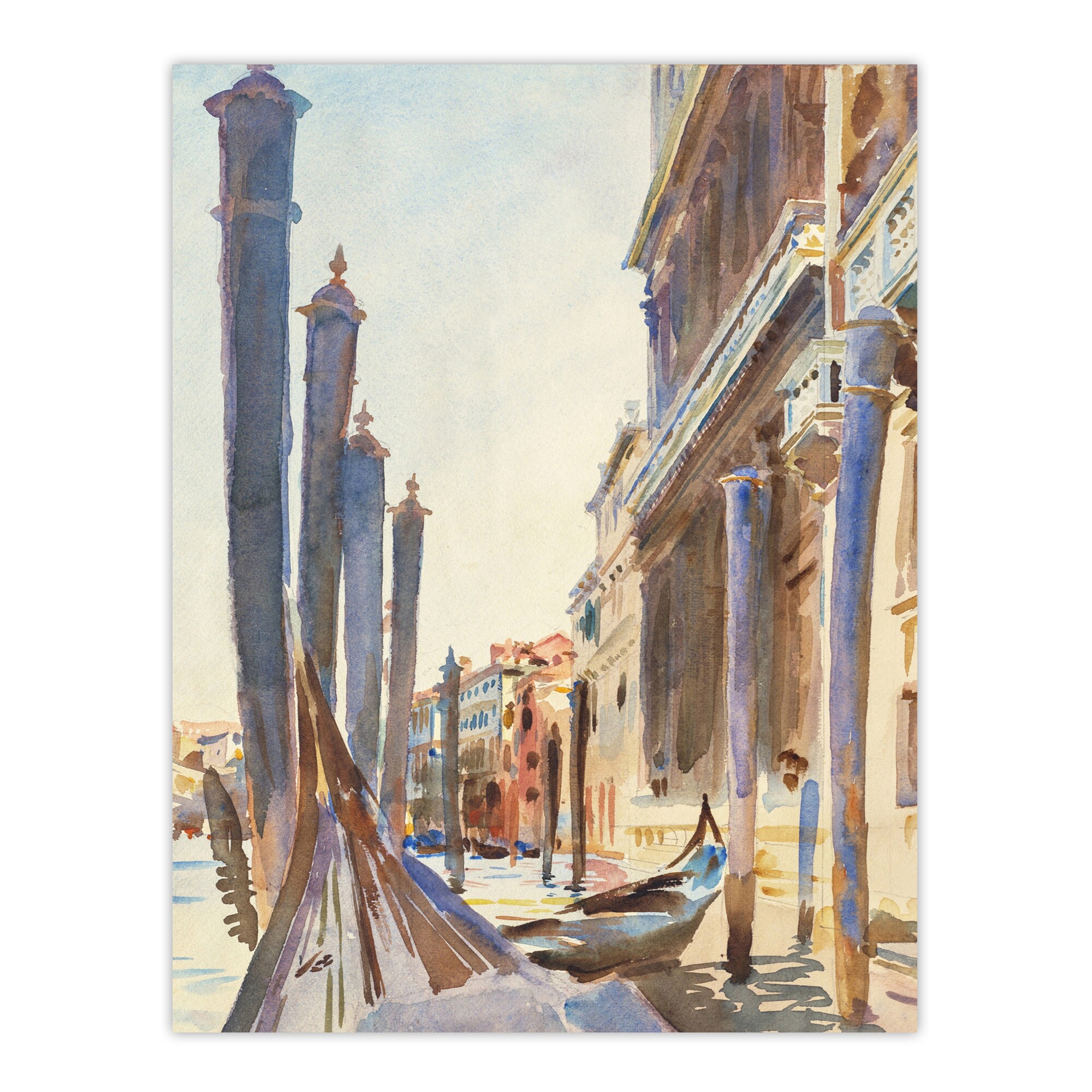 Gondola Moorings on the Grand Canal Sargent Wall Art Poster Print 12X16 ...