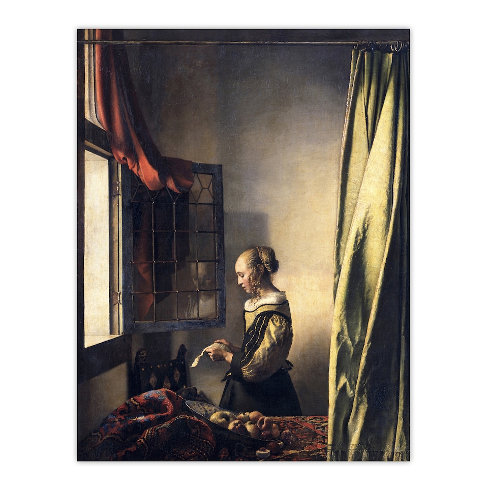 Girl Reading Letter by Open Window Vermeer Wall Art Poster Print 12X16 ...