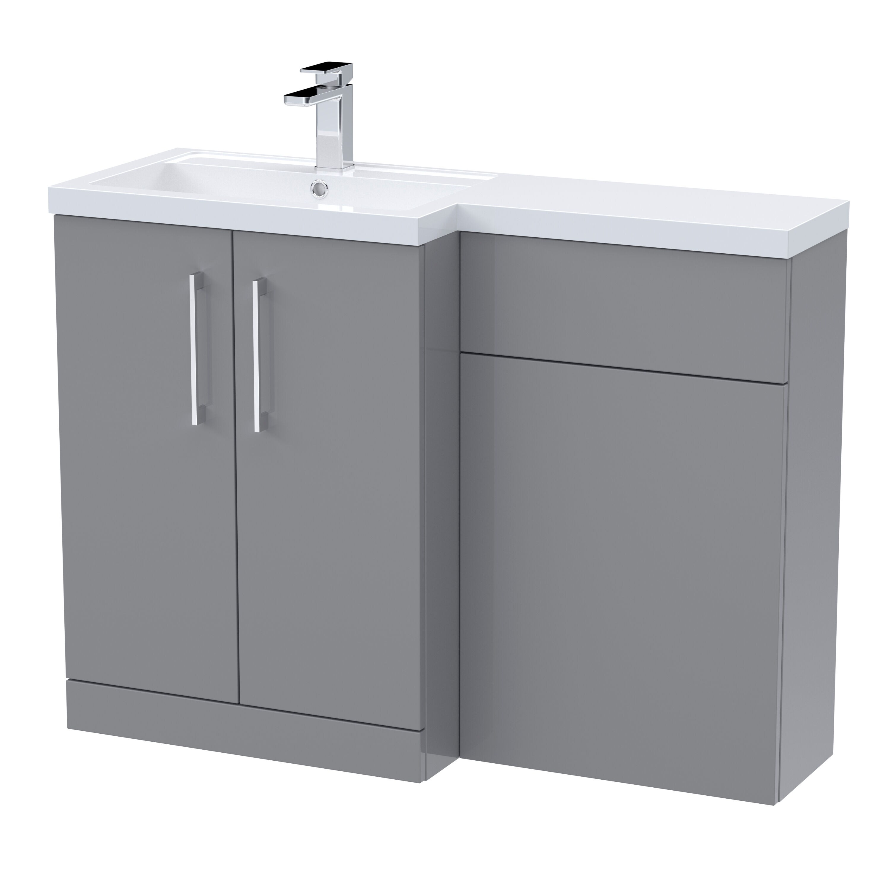 Balterley Left-Hand Bathroom Vanity and WC Unit Combination with Basin ...