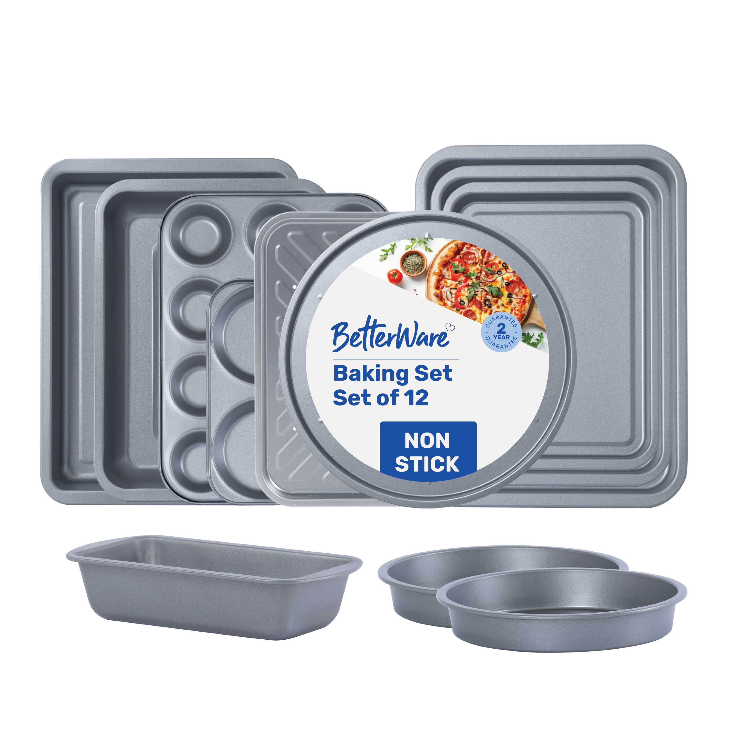 BetterWare Essentials Non-Stick 12 Piece Baking Set - Tesco Groceries