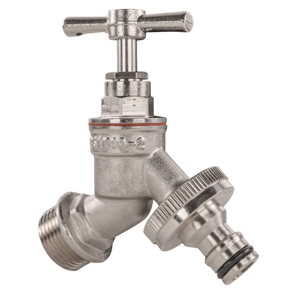 Nickel Plated Brass Garden Bib Tap and BSP Water Butt Kit with Snap On ...