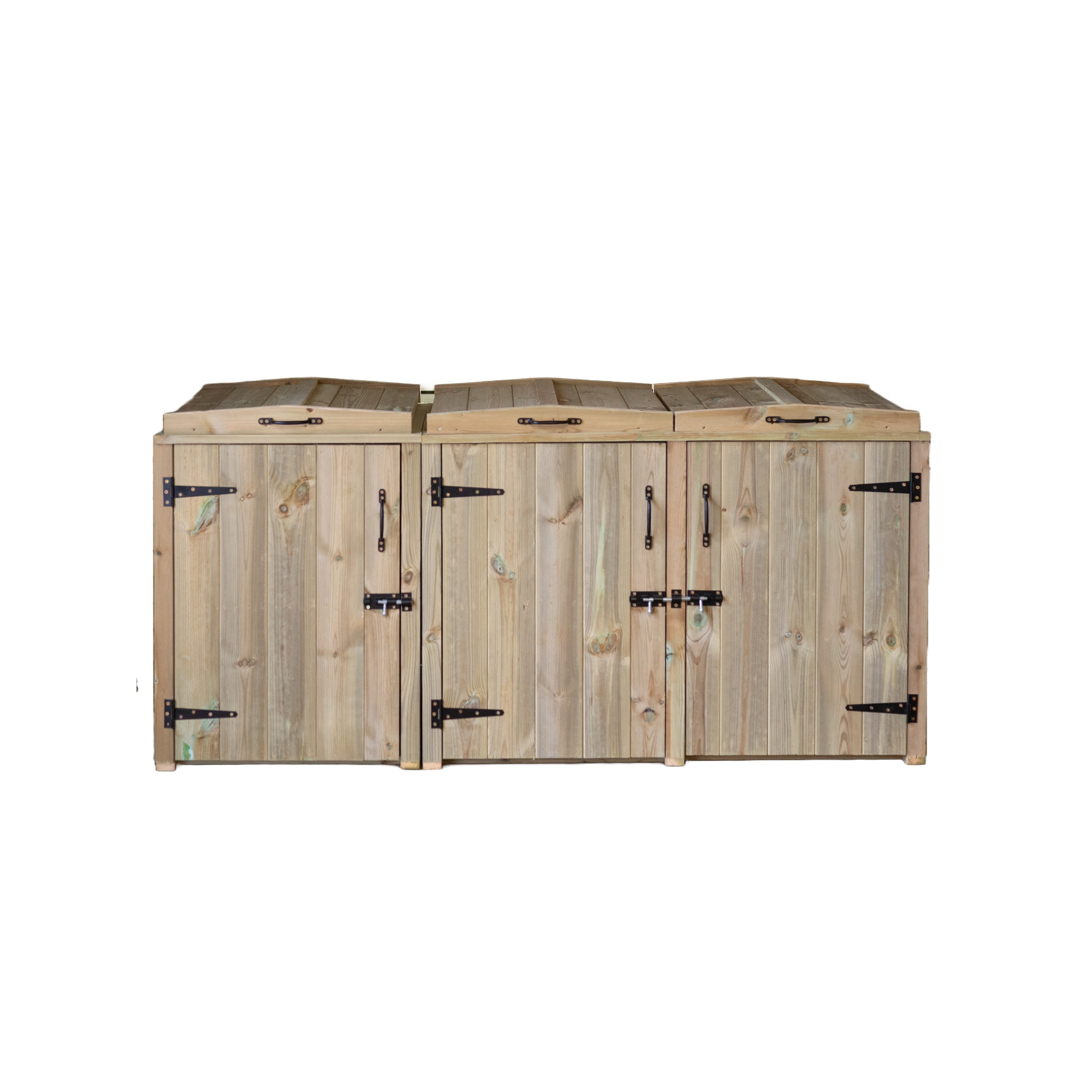 Paythorne Dustbin Store Triple - Timber - L64 x W180.5 x H88 cm - Tesco ...