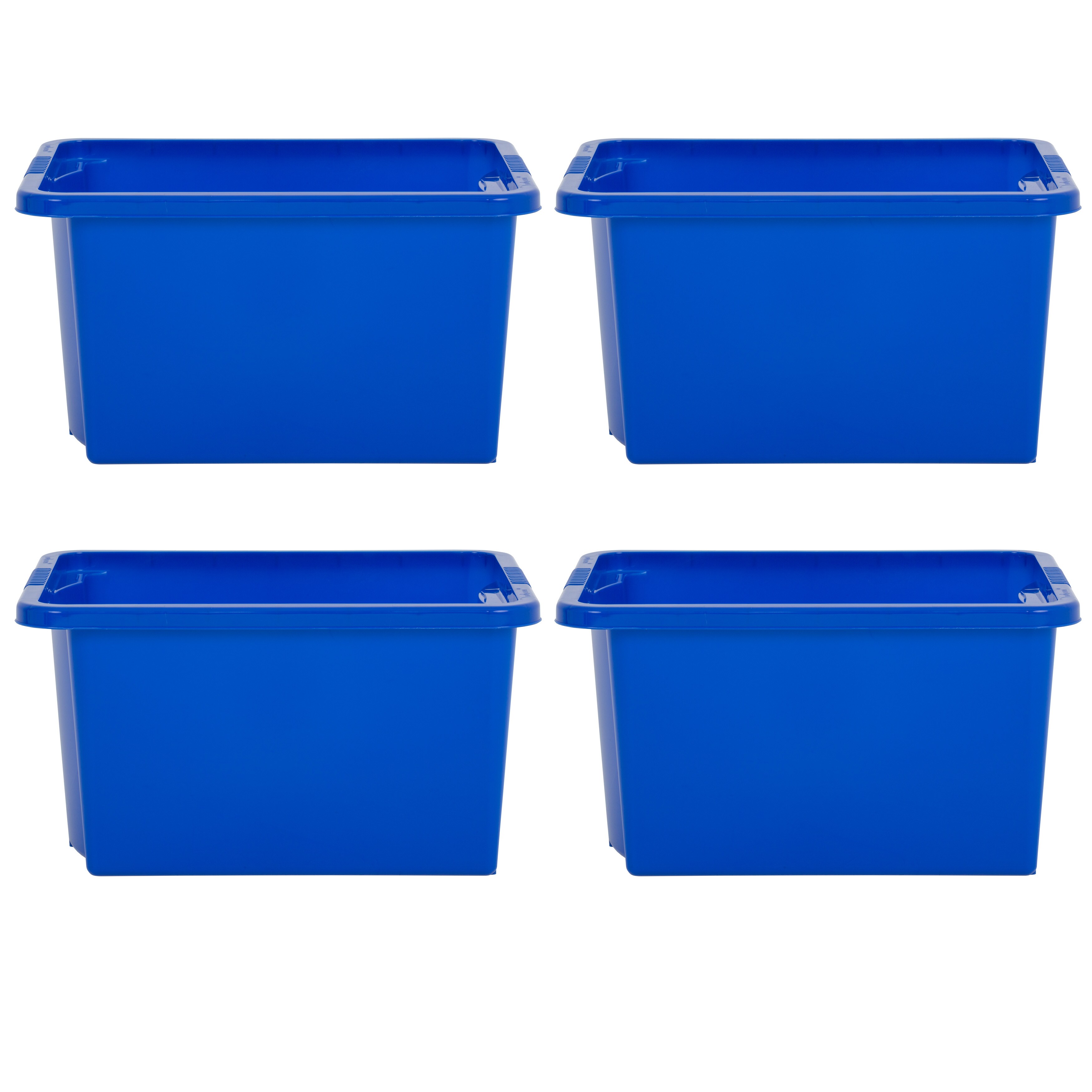 Wham Stack & Store 4 x 35L Plastic Storage Boxes | Blue | 4 - Tesco ...