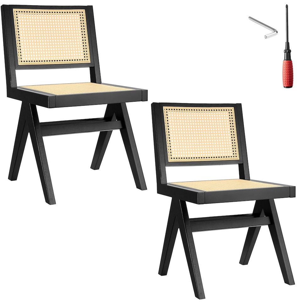 Accent Chair Lizzy with Mid-Century Modern Design, Rattan Backrest and ...