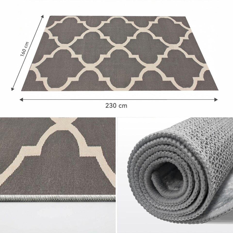 Short Pile Rectangular Diamond Pattern Rug 160x230cm - Tesco Groceries