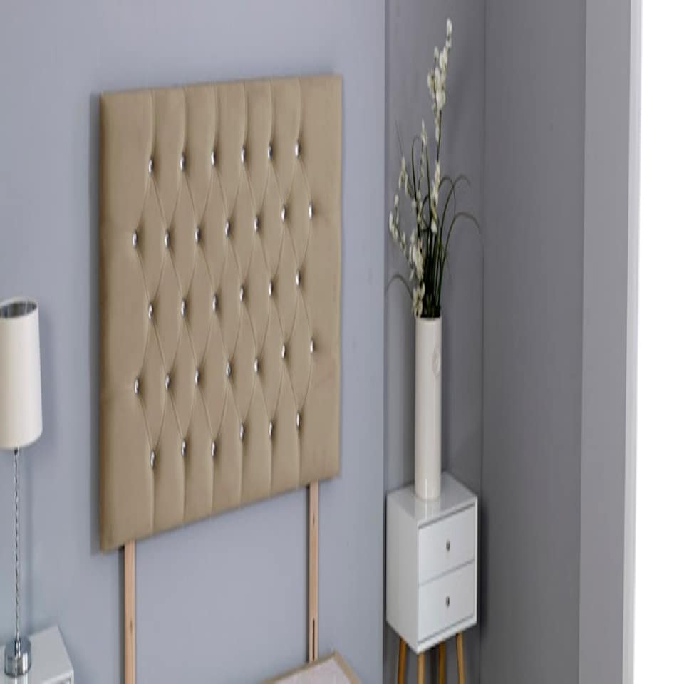 Mink Plush Velvet Chesterfield Headboard N/A | 2FT6 Small Single 26 ...