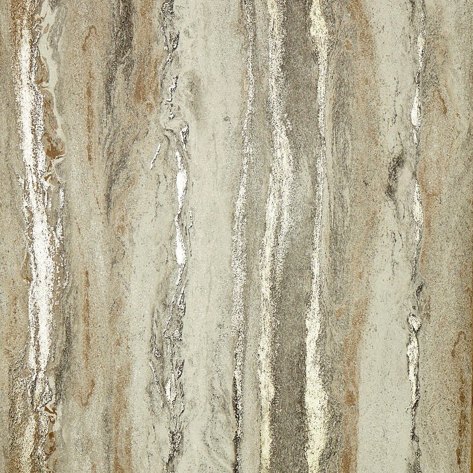 Sample of Zeus Metallic Wallpaper in Warm Grey and Sand and Metallic ...