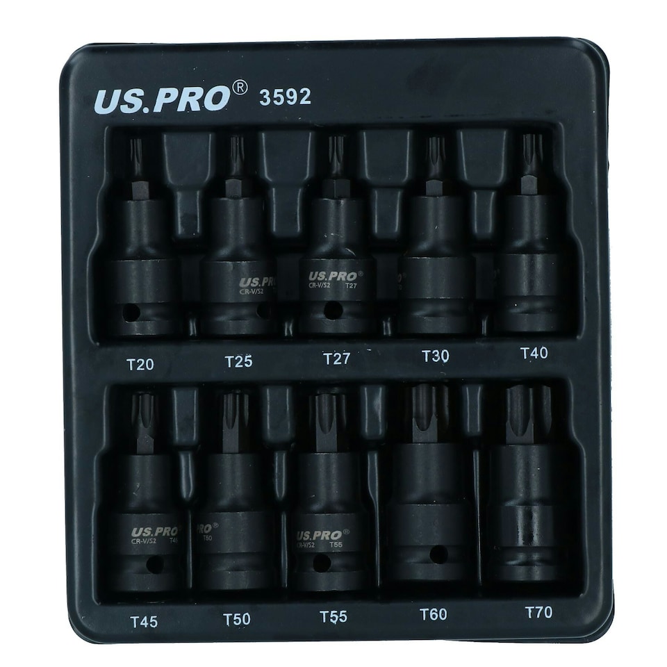 1/2in Drive Male Torx Star Impacted Impact Shallow Sockets T20 - T70 ...