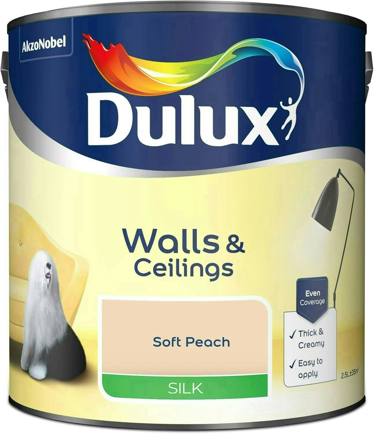 Dulux Silk Soft Peach 2.5L Paint - Tesco Groceries