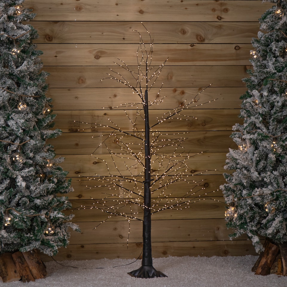 5ft (1.5m) Tall Light up Black Micro Dot Christmas Tree with 800 Warm ...